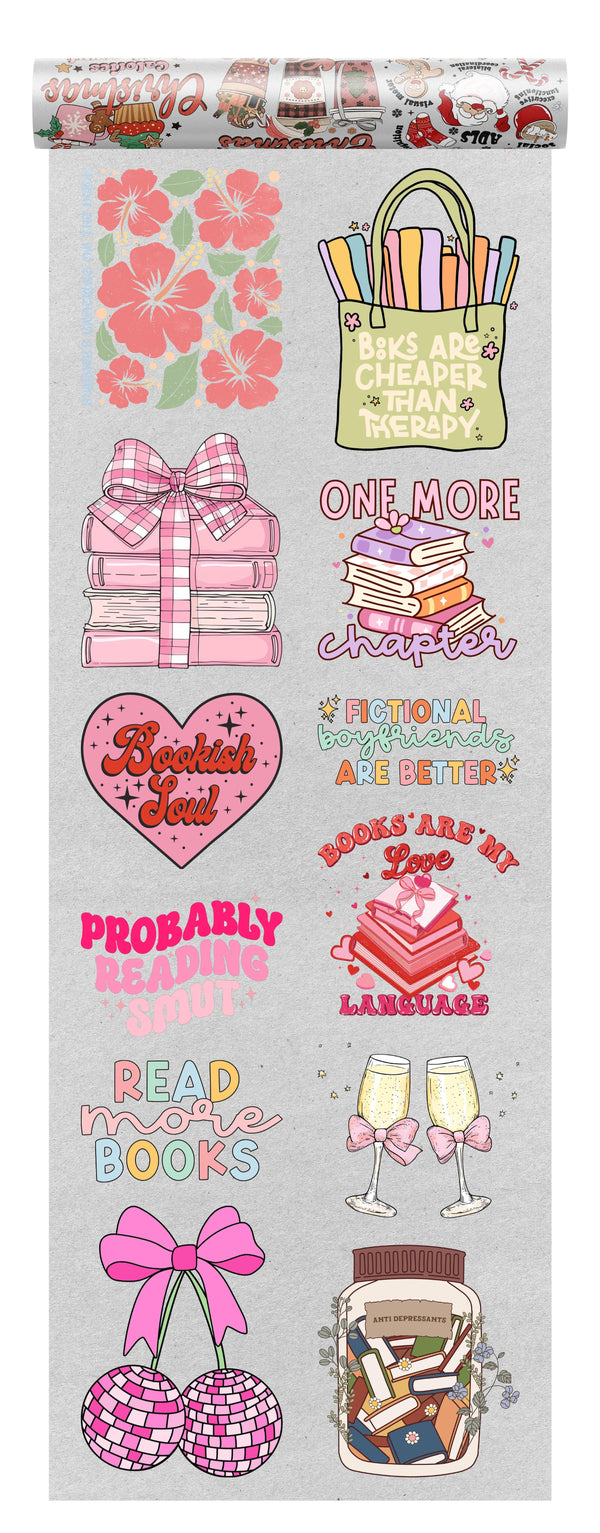 Bookworm DTF Transfer Bundle - 12 Ready-to-Press T-Shirt Designs – Sam ...