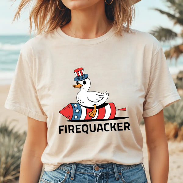 Firequacker DTF Transfer – Funny Duck Patriotic Rocket Design – Sam's ...