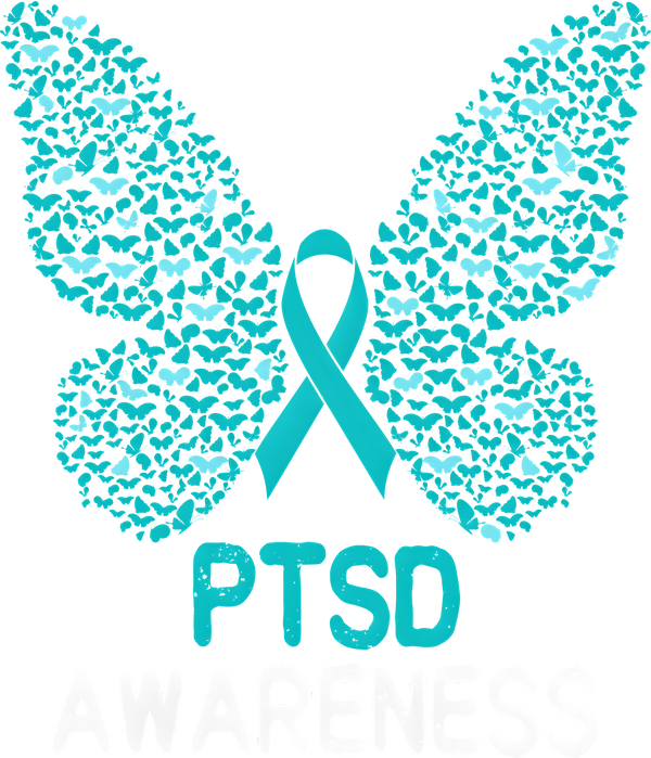 PTSD Awareness DTF Transfer – Teal Ribbon & Butterfly Design – Sam's ...