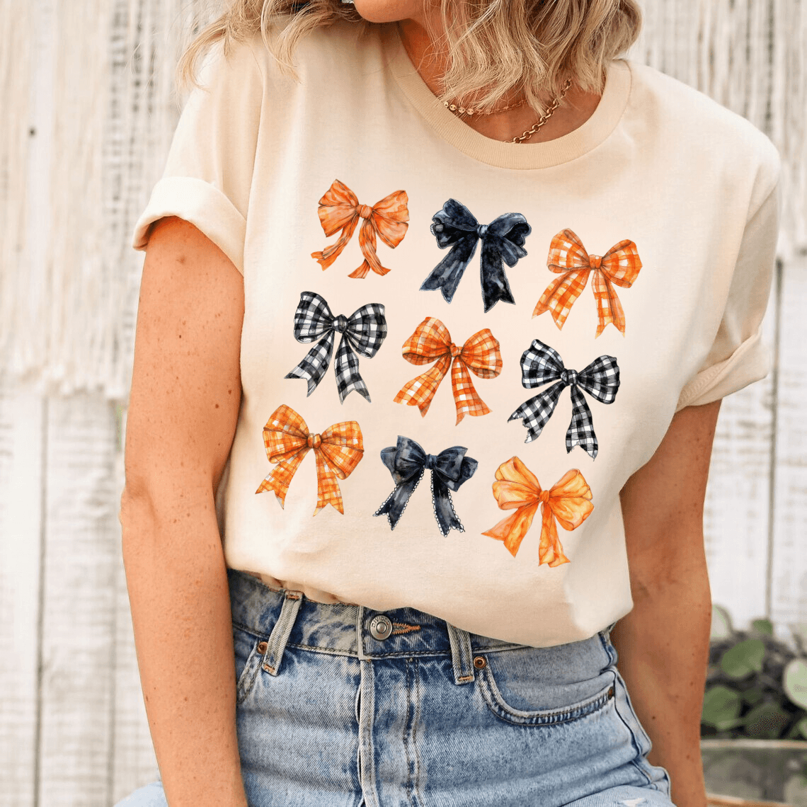 Autumn Bows Pattern DTF Transfer – Sam's DTF Transfers